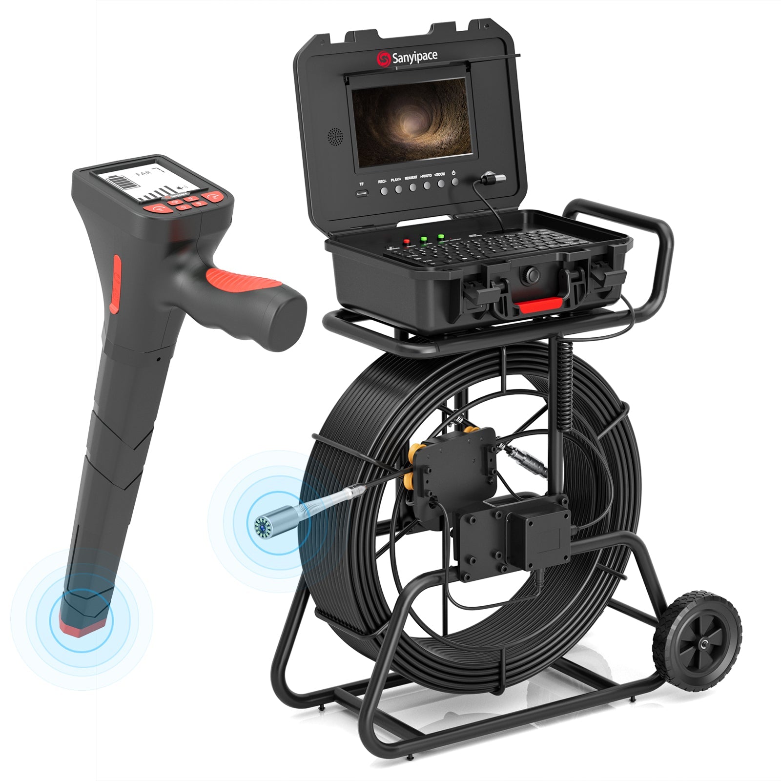 24pcs LED Lights Sewer Camera 9mm Coils Drain Camera with Locator | S8 ...